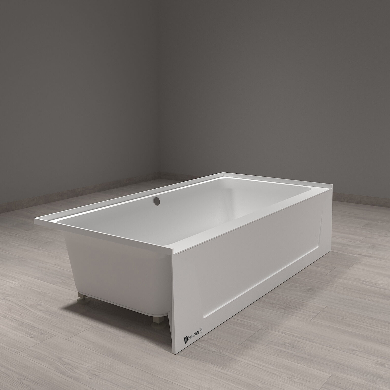 30x60 - Center Drain - Acrylic Alcove Tub - with overflow and ...